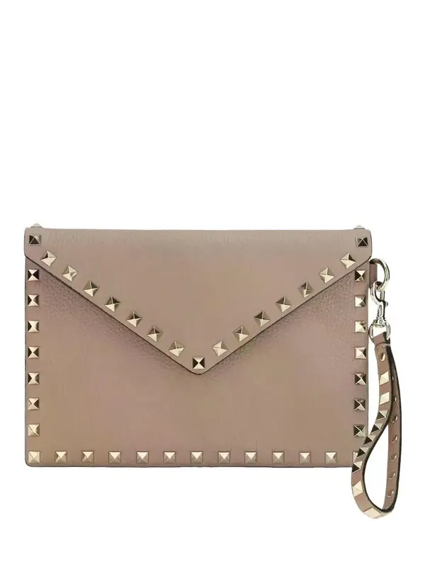 Valentino Garavani Rockstud Clutch Bag - Neutrals