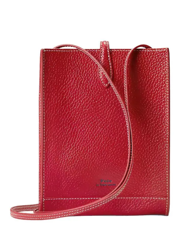 Polo Ralph Lauren Pebbled Leather Crossbody Bag - Red