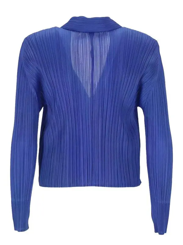 Issey Miyake Pleated V-neck Sweater - Blue