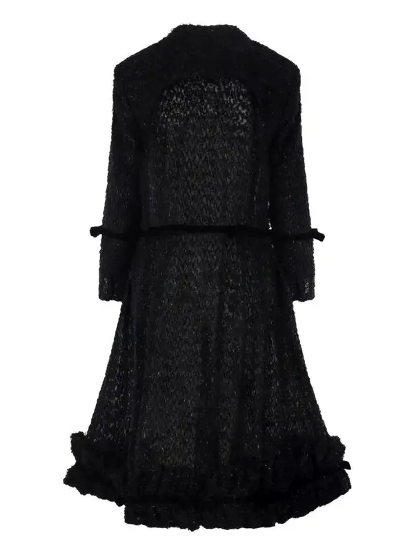 Noir Kei Ninomiya Ruffled Frayed Coat - Black
