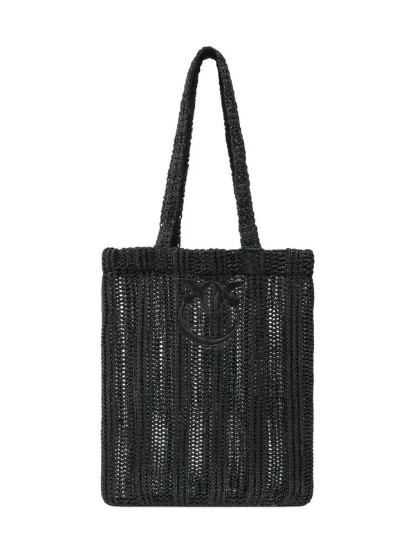 Pinko Love Birds-embroidered Tote Bag - Black