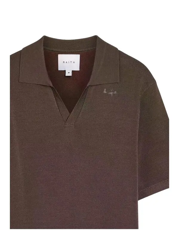 RAITH Fine-knit Polo Shirt - Brown
