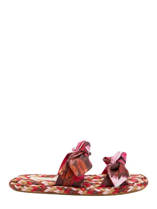 Zimmermann Carousel Printed Raffia Sliders - Red