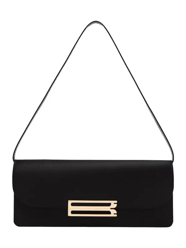 Victoria Beckham Dorian East-west Satin Clutch - Black