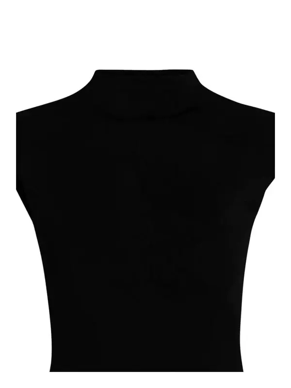 A.W.A.K.E. Mode Mock Neck Sleeveless Top - Black