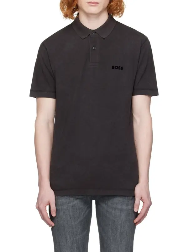 Hugo Boss Logo Short-sleeved Polo Shirt - Black
