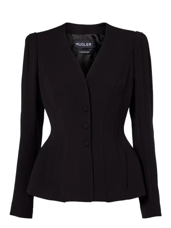 MUGLER Single-breasted Suit Jacket - Black
