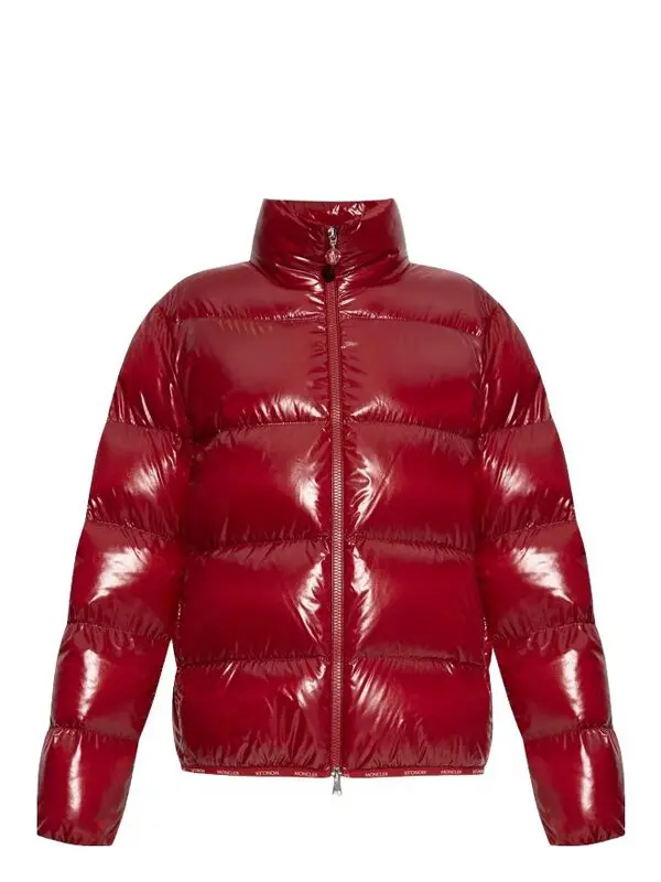 Moncler Abbadia Zip-up Puffer Jacket With Stand-up Collar - Red