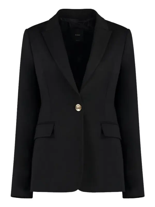 Pinko Single-breasted Blazer With Notched Lapel - Black