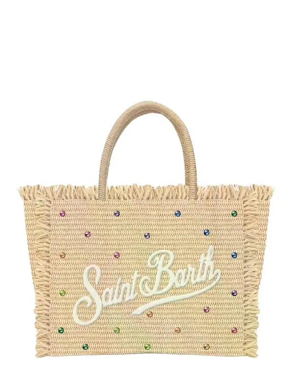 MC2 SAINT BARTH Colette Crystal Embellished Tote Bag - Neutrals