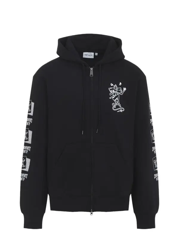 Carhartt Graphic Print Zip-up Hoodie - Black