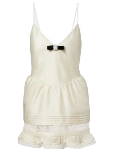 SHUSHU/TONG Lace-trimmed Wool And Silk Minidress - White