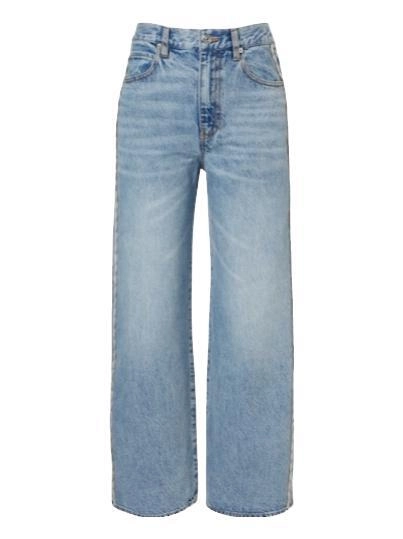 FRAME Crocheted Wide-leg Jeans - Blue