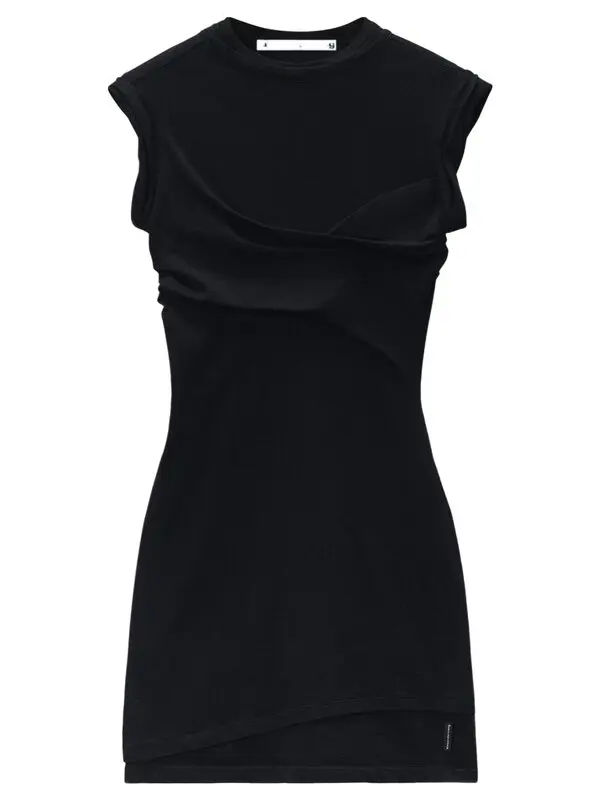 Alexander Wang Draped Jersey Mini Dress - Black