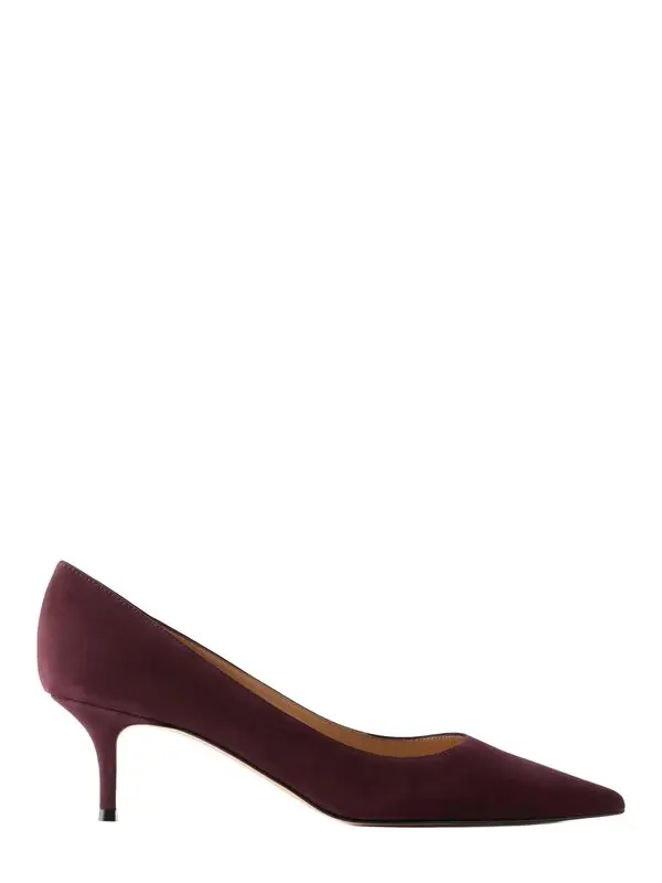 GIANVITO ROSSI 55 Suede Kitten Heel Pumps - Black