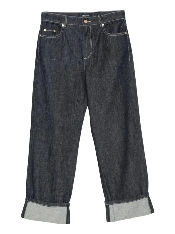 Max Mara Poggio Turn-up Hem Jeans - Black