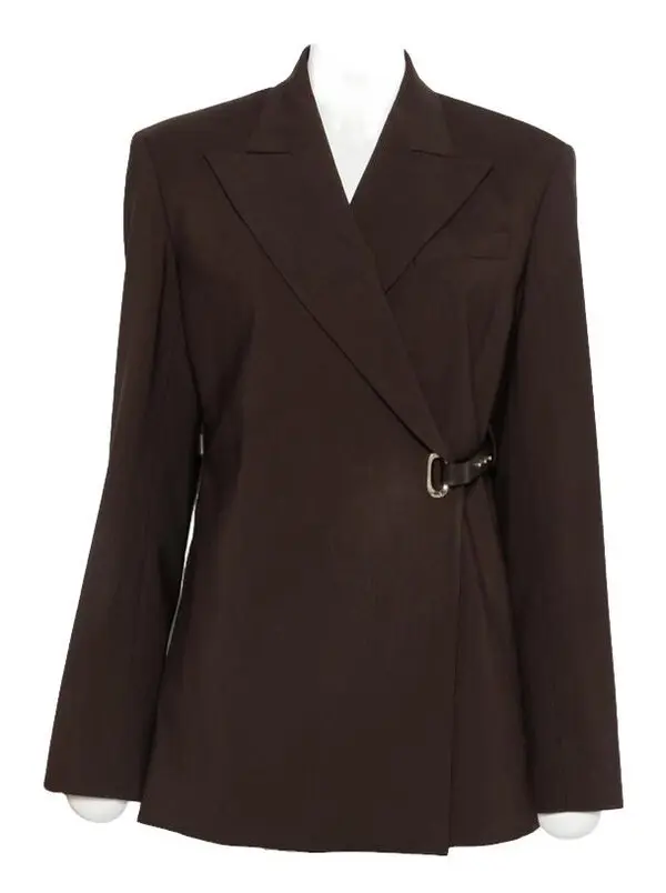 Sportmax Long-sleeved Belted Blazer - Dark Brown