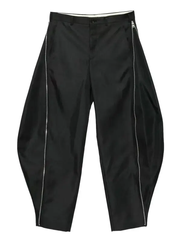 Comme Des Garçons Twill Zip Detail Trousers - Black