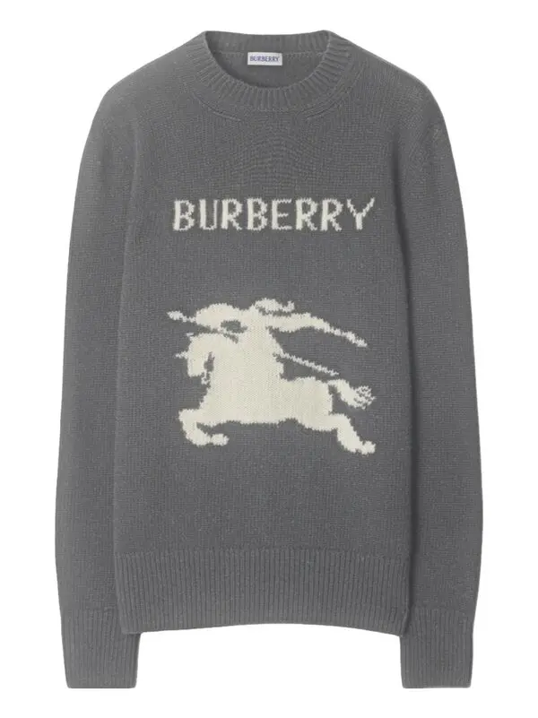 Burberry Ekd Intarsia-knit Crewneck Jumper - Grey