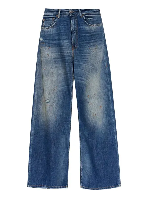 Acne Studios Vintage Effect Bootcut Jeans - Navy Blue