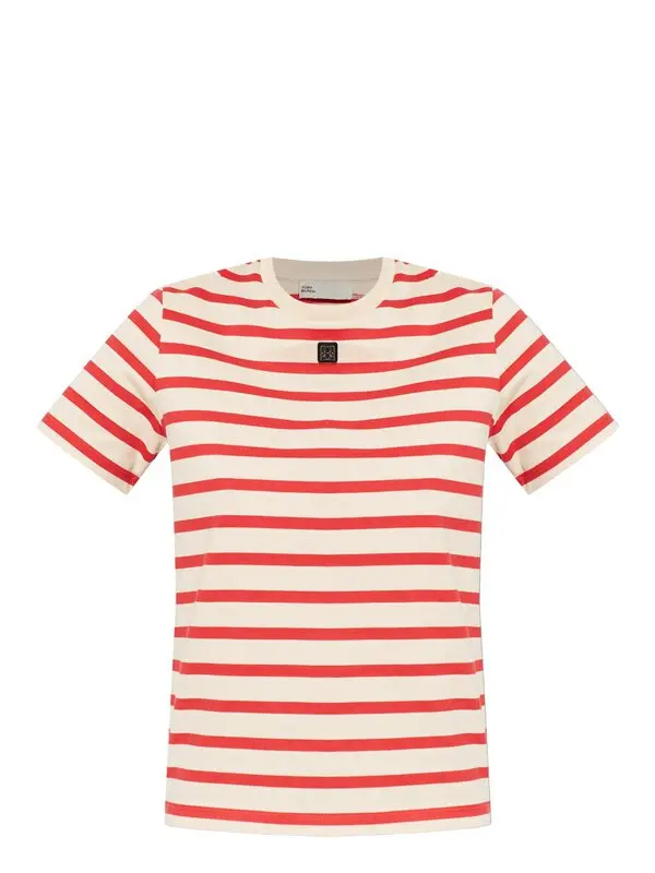 Tory Burch Striped Knit T-shirt - Red