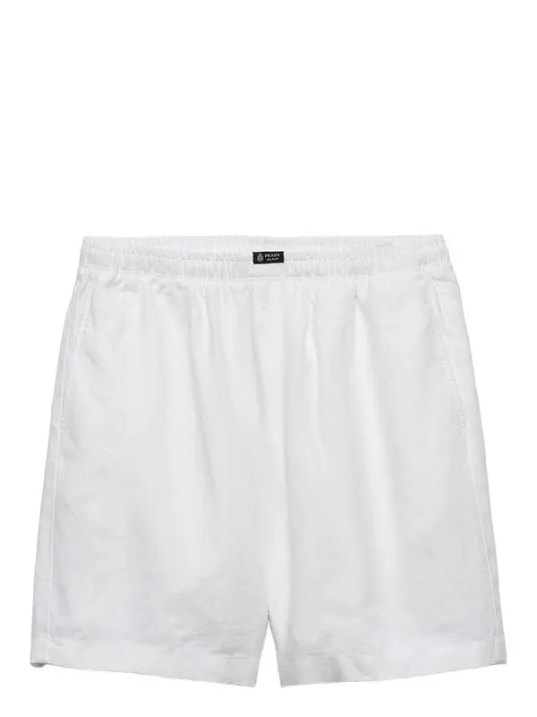 Prada Bermuda Shorts With Artisan Finish - White