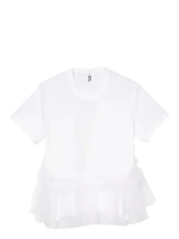 Noir Kei Ninomiya Ruffled Tulle Trim T-shirt - White
