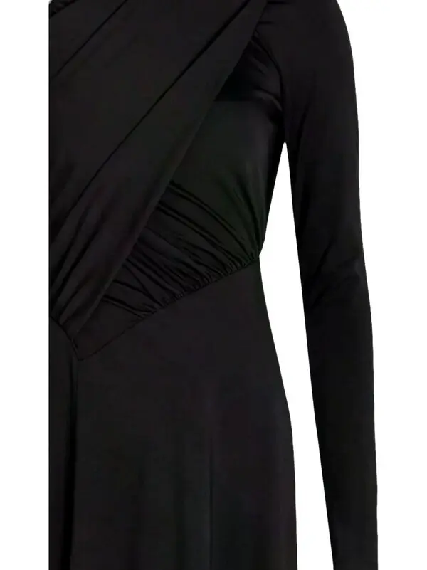 Victoria Beckham Gathered Asymmetric Midi Dress - Black