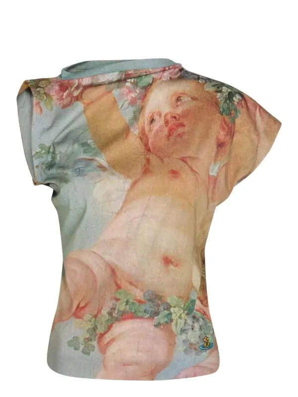 VIVIENNE WESTWOOD Cherub Print Draped Top - Neutrals
