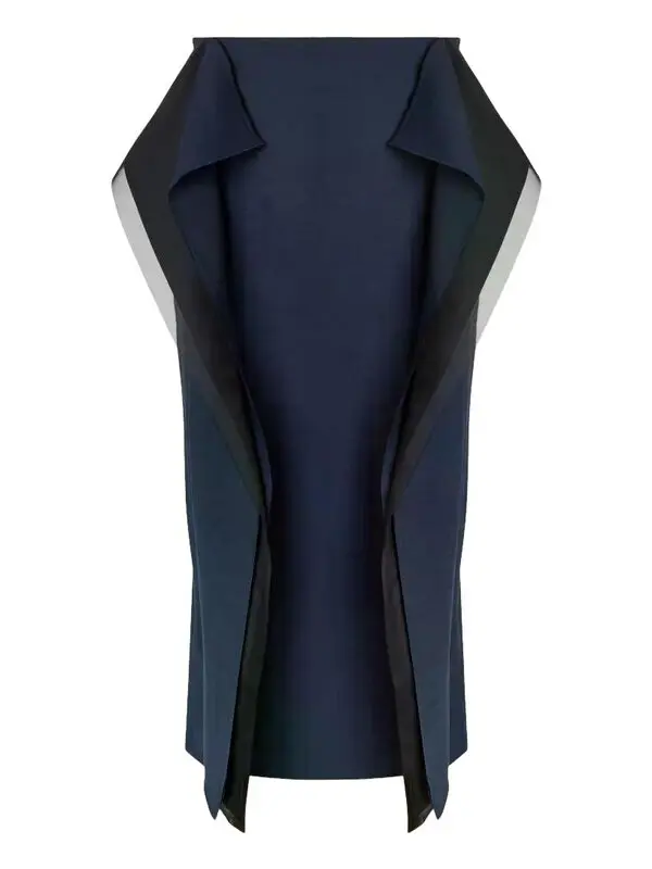 A.W.A.K.E. Mode Draped Panel Midi Skirt - Blue