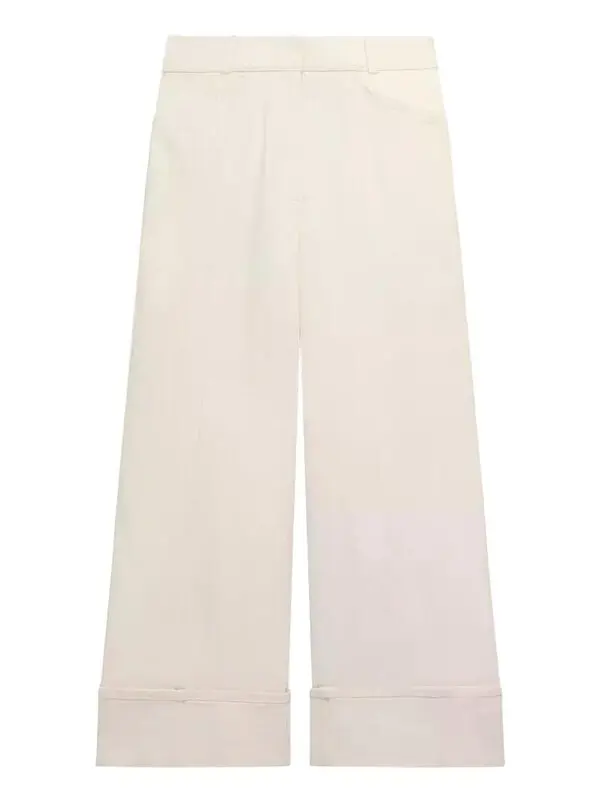 Another Tomorrow Cuffed Hem Jeans - Neutrals
