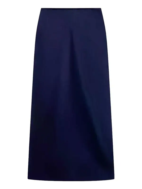 Another Tomorrow Bias-cut Midi Skirt - Blue