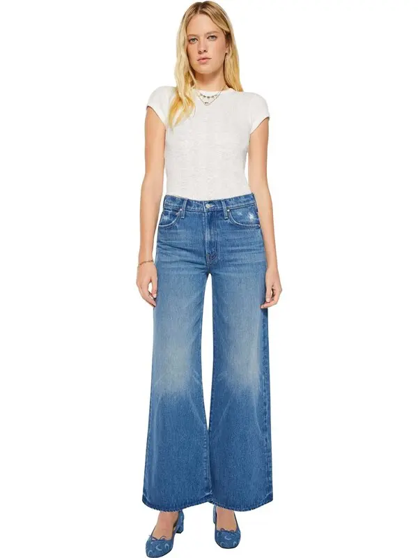 MOTHER The Ditcher Roller Zip Skimp Jeans In Tutu Much To Handle - Blue