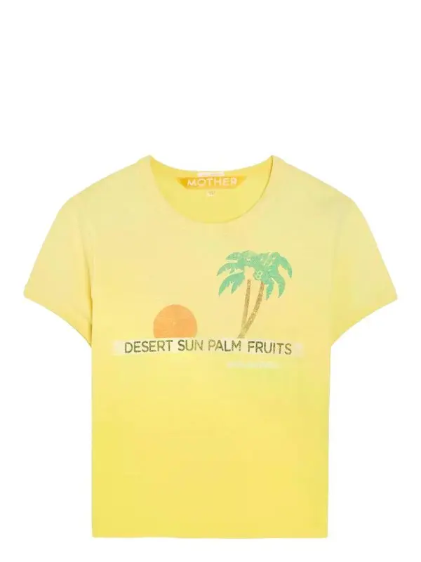 MOTHER Itty Bitty Ringer Graphic Print T-shirt - Yellow