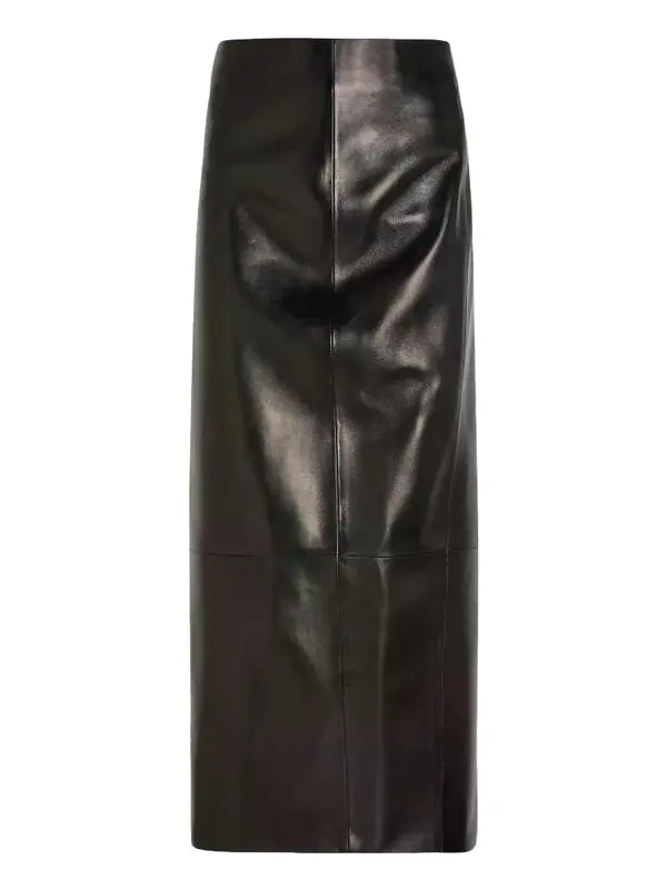 Khaite Lyle High-waisted Leather Maxi Skirt - Black