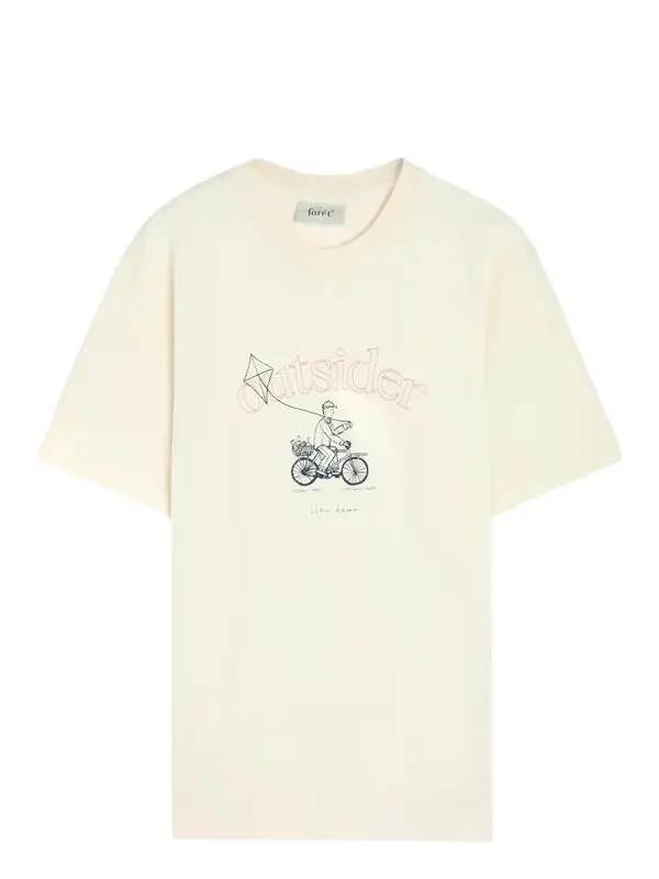 FORET Cyclist Crew-neck T-shirt - Neutrals
