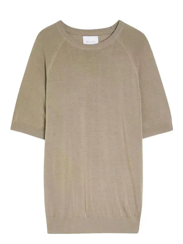 RAITH Riera Raglan-sleeve Knitted T-shirt - Neutrals