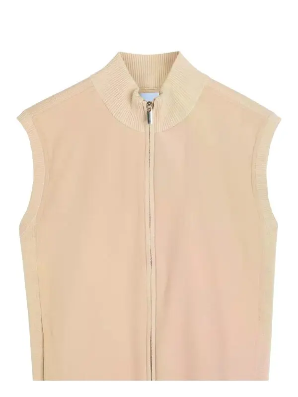 RAITH Ribbed-knit Panelled Gilet - Neutrals