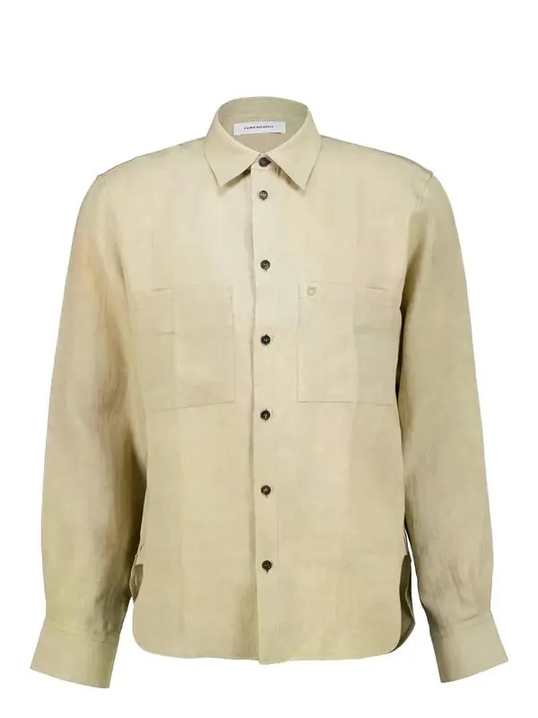 FERRAGAMO Button-up Patch-pocket Shirt - Neutrals