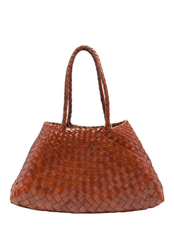 Dragon Diffusion Woven Leather Top Handle Bag - Multicolor
