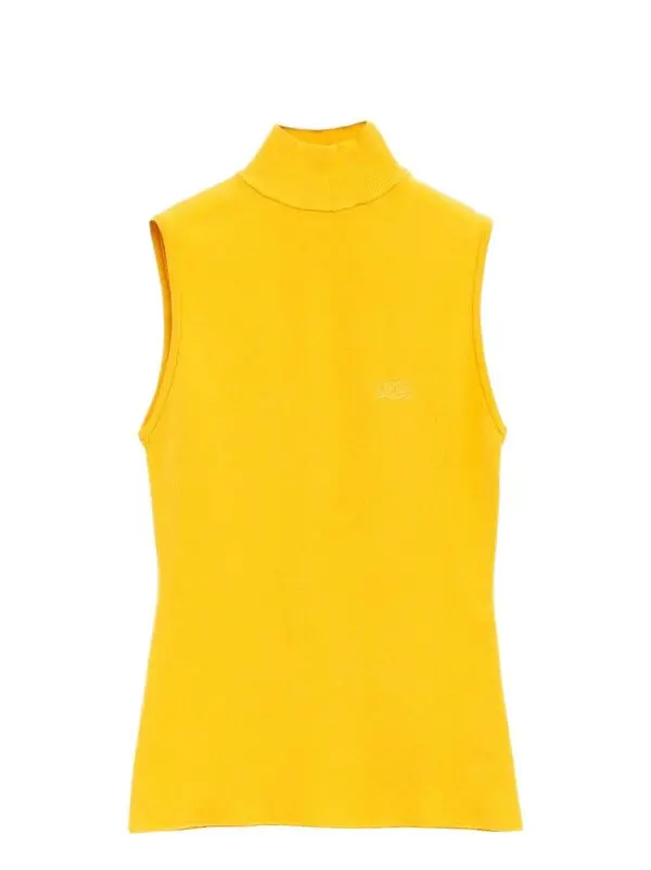 Loewe Sleeveless Ribbed Knit Turtleneck Top - Multicolor