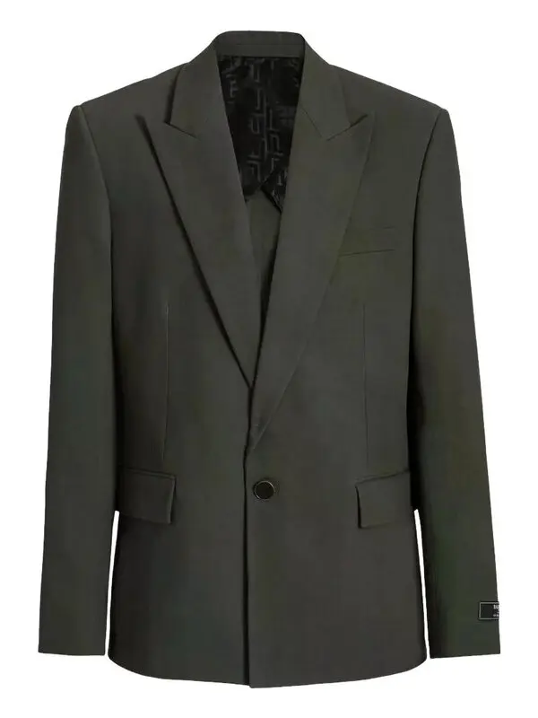 Balmain Cotton Twill 1-button Jacket - Green