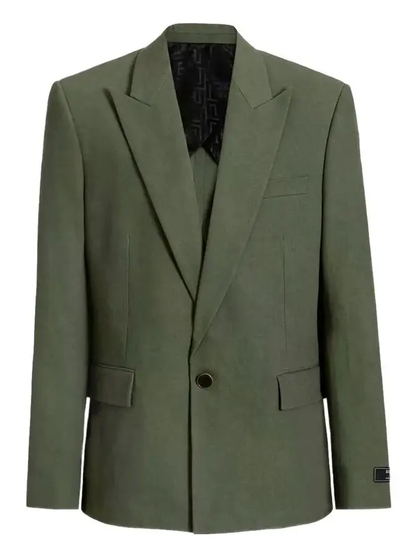 Balmain Cotton Twill 1-button Jacket - Green