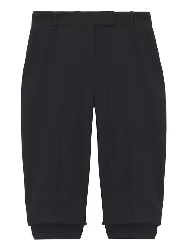 Alexander McQueen Tailored Capri Trousers With Embroidered Logo - Black