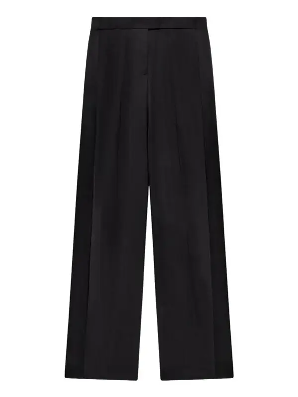 Another Tomorrow Satin-stripe Tuxedo Trousers - Black