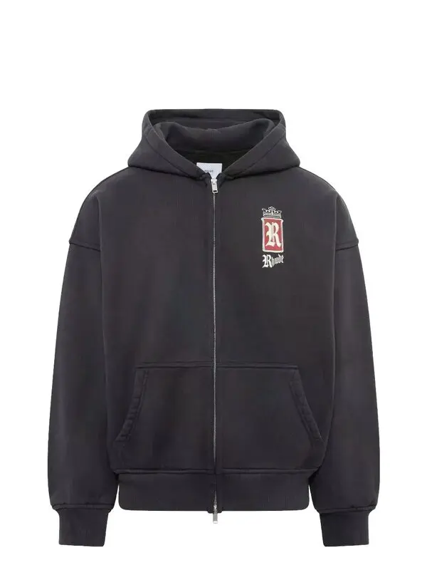 Rhude Fumar 91 Logo-print Zip-up Hoodie - Grey