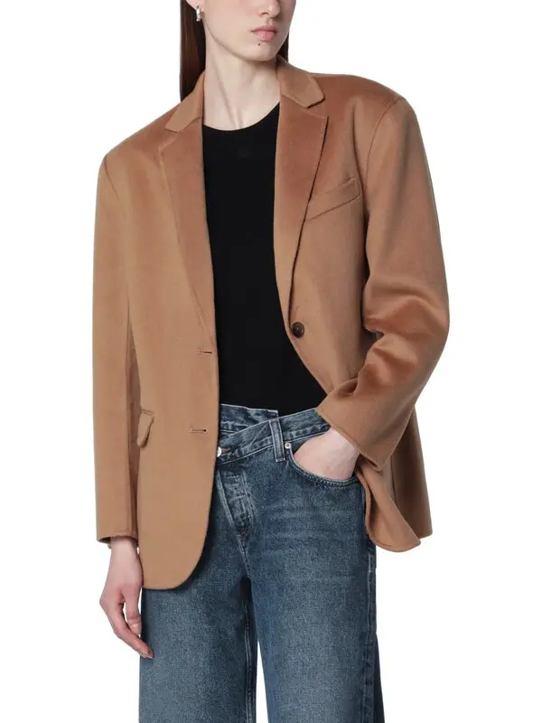 ANINE BING Quinn Blazer In Wool And Cashmere - Beige