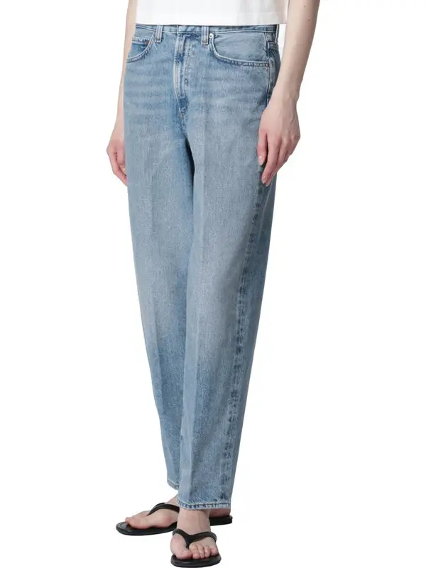AGOLDE 80's Pleated Jeans In Orbital Denim - Light Blue