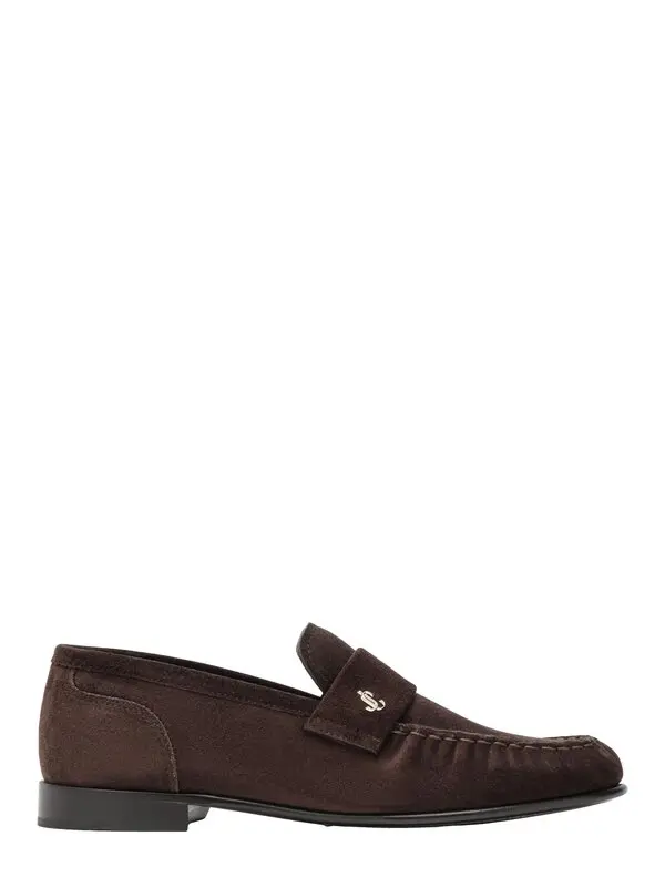 JIMMY CHOO Ellis Suede Loafers - Brown