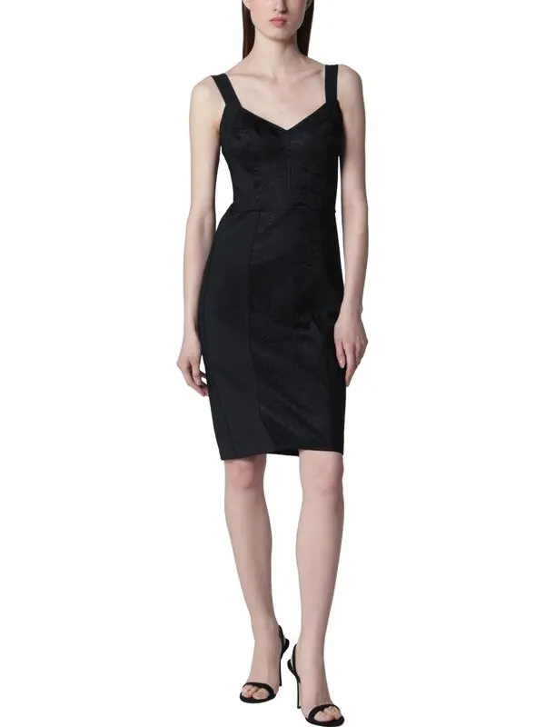 Dolce & Gabbana Lace Detail Sheath Dress - Black